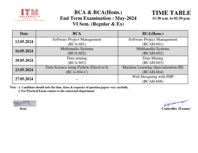 BCA & BCA - H - VI Sem | PDF