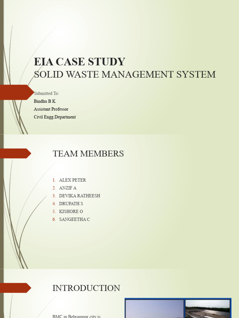 Eia Case Study | PDF | Waste Management | Waste