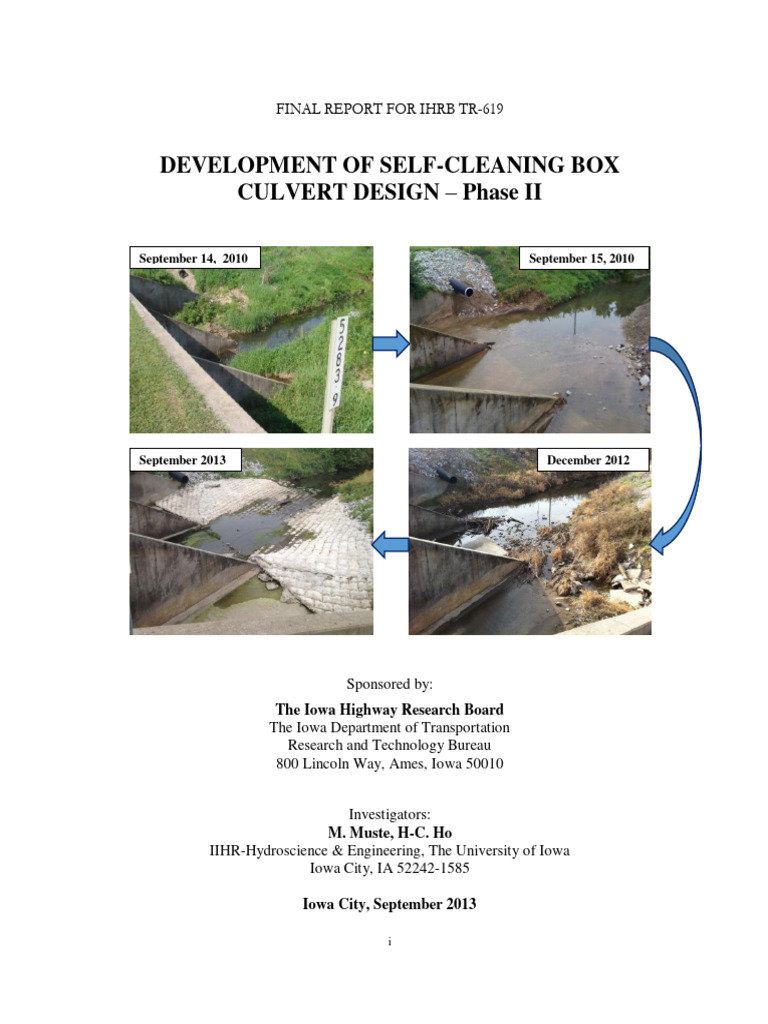 Iowa DOT UnivIowa TR-619 Self Cleaning Box Culvert Final | PDF ...