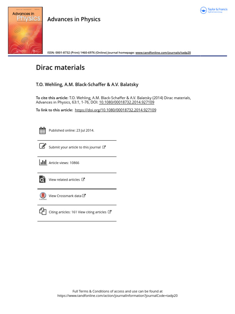 Dirac Materials | PDF | Superconductivity | Graphene