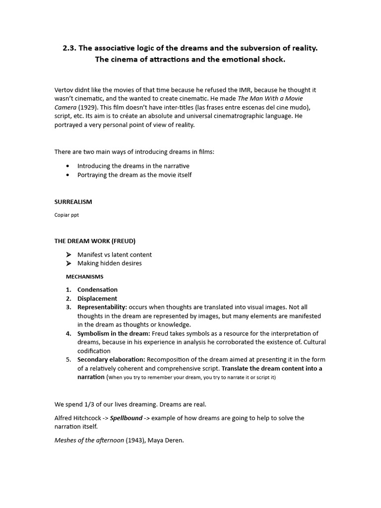 Dreams | PDF | Dream | Experience