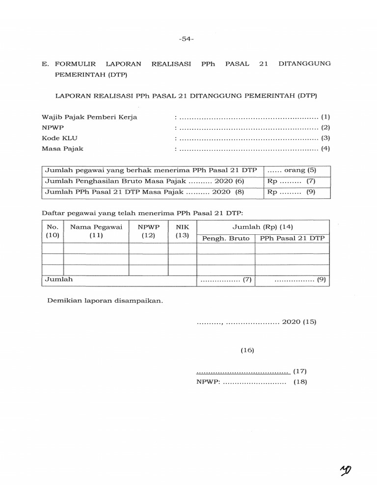 Laporan Realisasi PPH 21 (DPT) | PDF