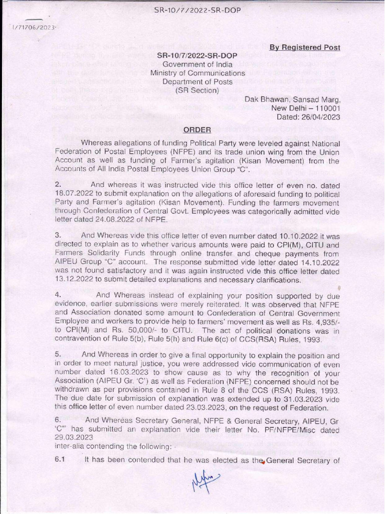 NFPE Derecognition - Compressed | PDF