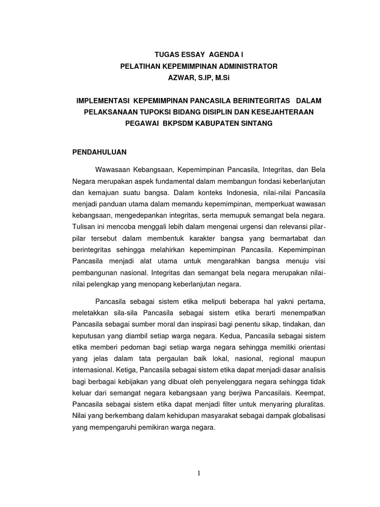 Kepemimpinan Pancasila dan Integritas ASN | PDF | Karier & Perkembangan