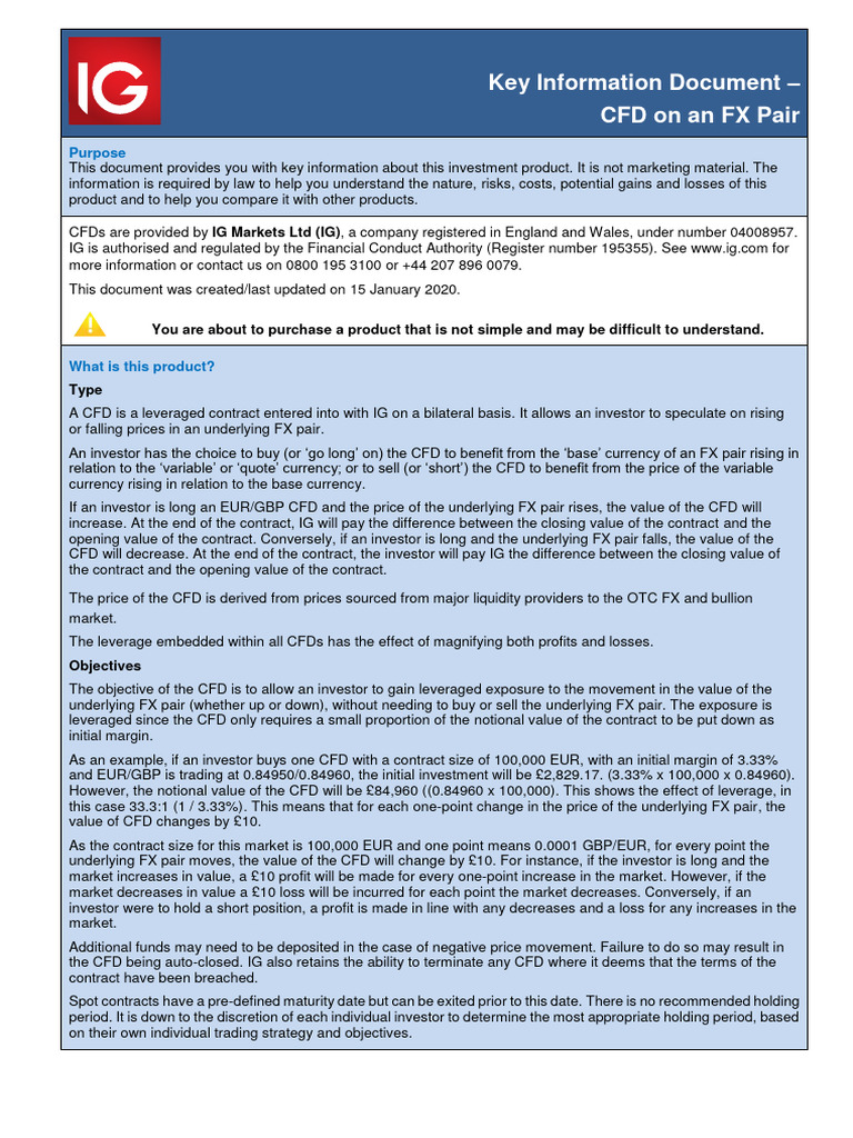 keyInformationDocument | PDF | Contract For Difference | Foreign ...