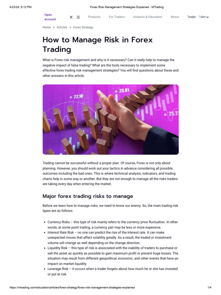 Forex Risk Management Strategies Explained - MTrading | PDF | Foreign ... Forex Risk Management Strategies Explained - MTrading | PDF | Foreign ...