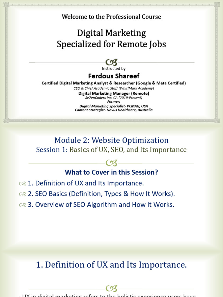 DMRJ - Module 2 Lecture 1 | PDF | Search Engine Optimization | Search Engine Indexing