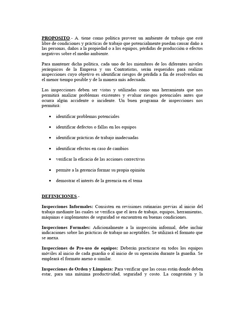 Inspecciones Planificadas | PDF Inspecciones Planificadas | PDF