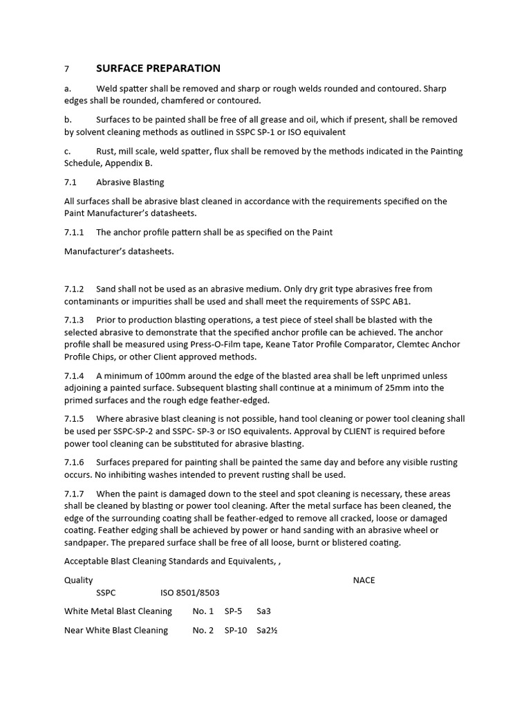 Surface Preparation and Painting Guidelines | PDF | Paint | Abrasive