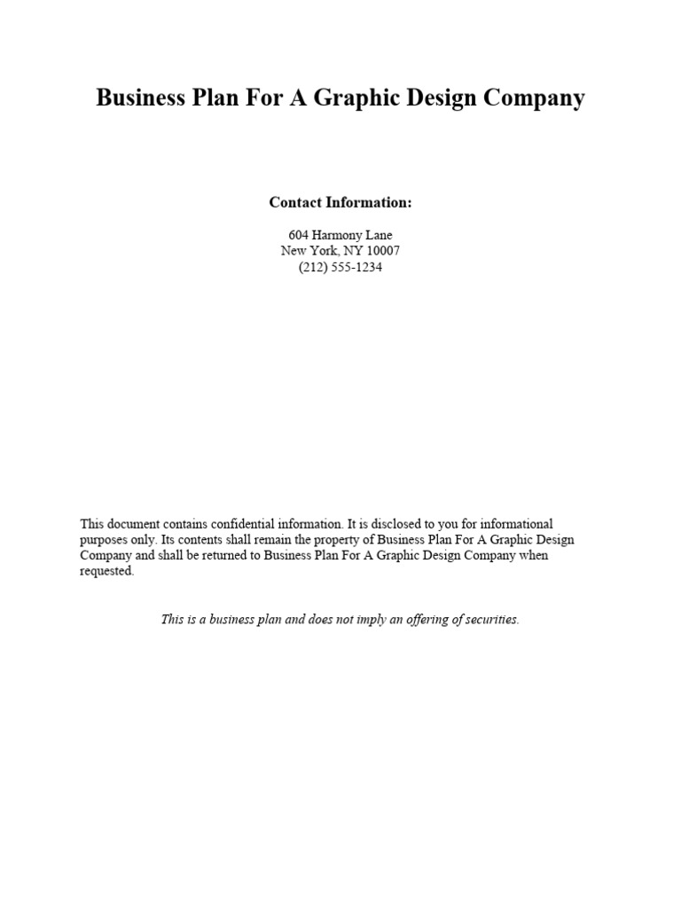 Business Plan Graphic Design Company | PDF | Marketing | Internet