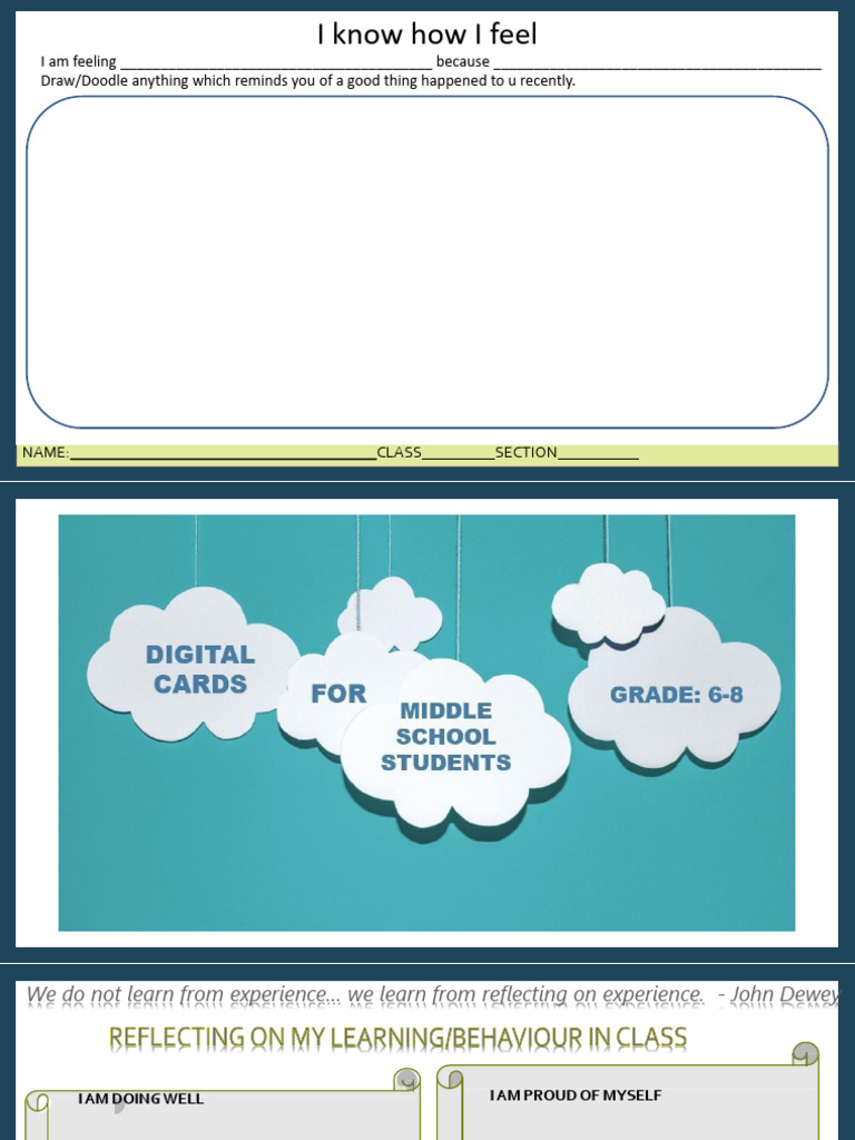 Reflection Cards | PDF | Experience | Cognition