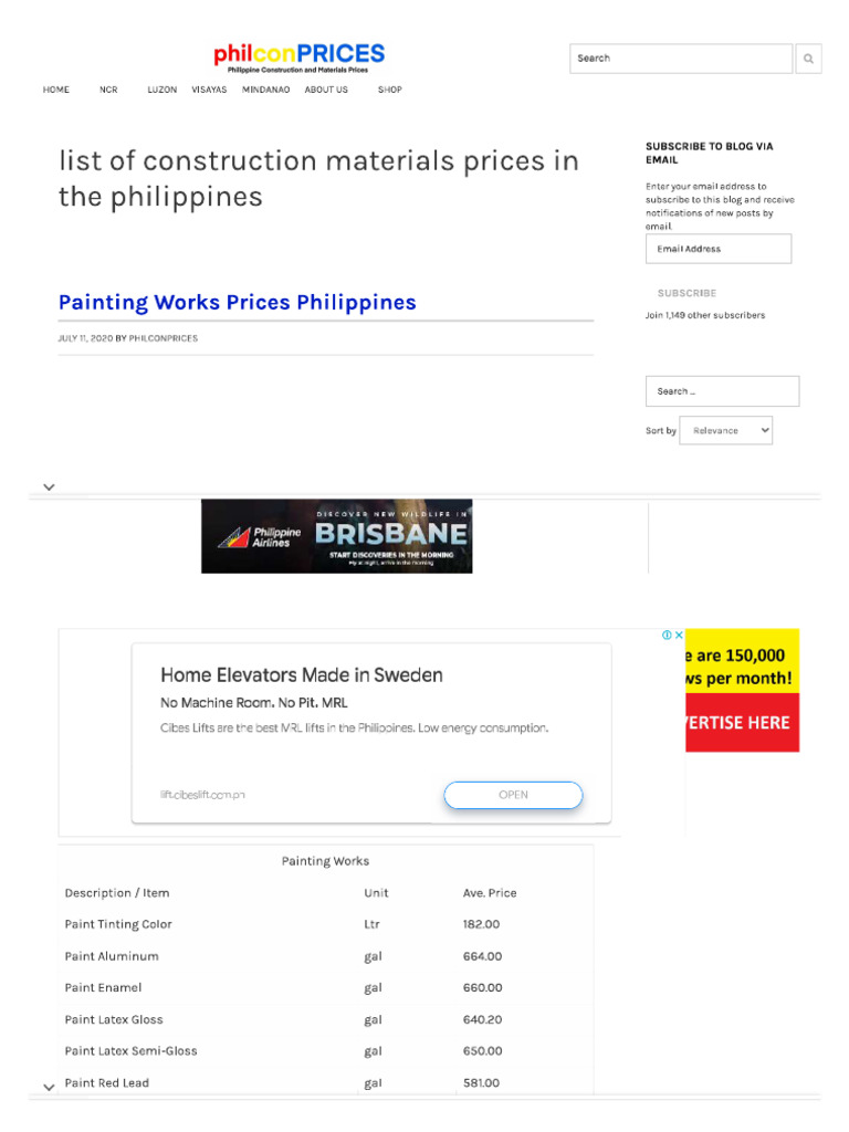 Construction Material Prices | PDF
