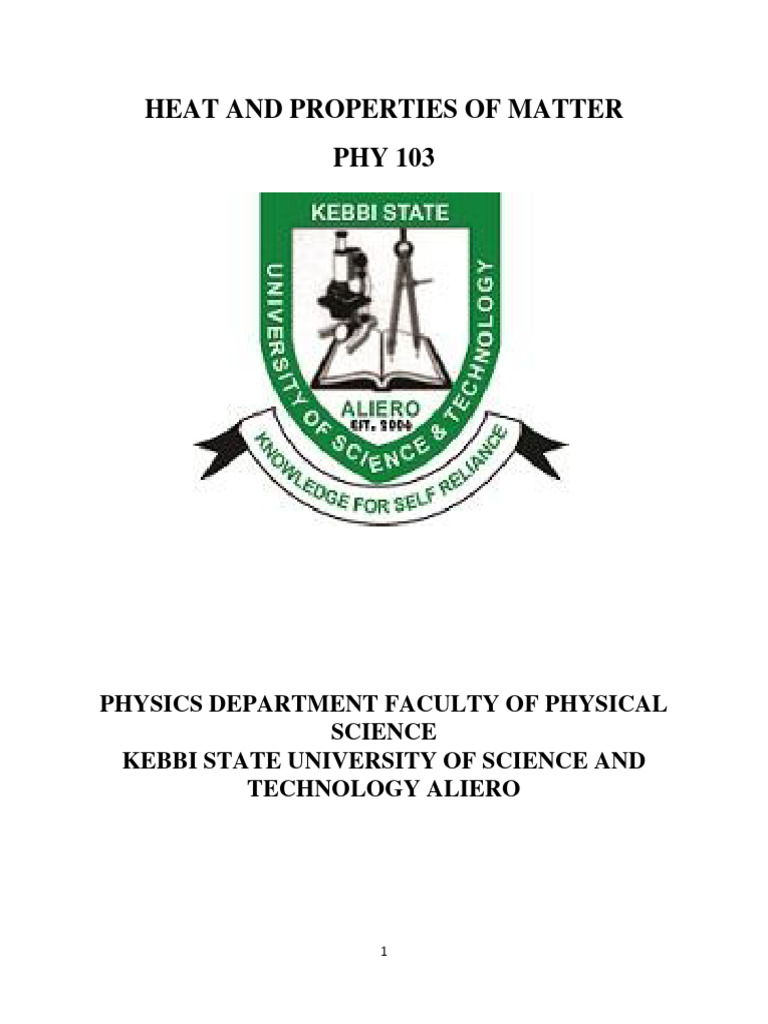 HEAT AND PROPERTIES OF MATTER Phy 103 | Download Free PDF | Buoyancy | Gases
