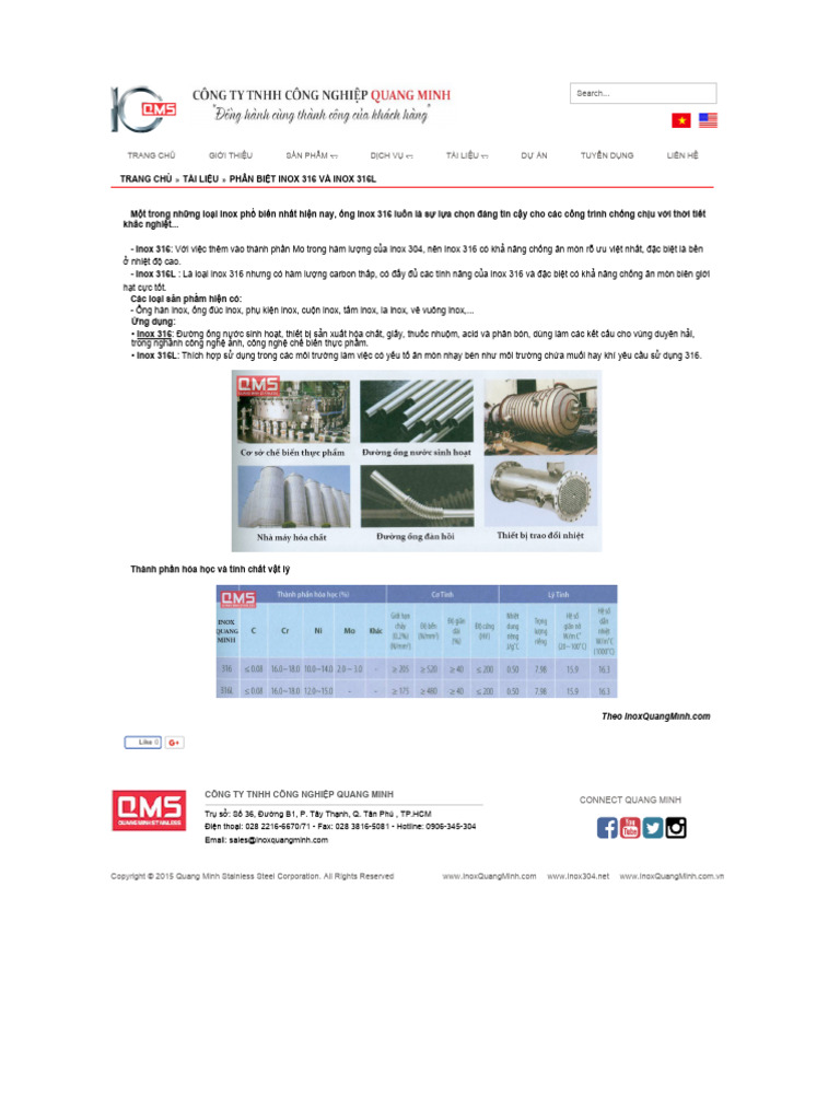 Ong inox 316 va 316L | PDF