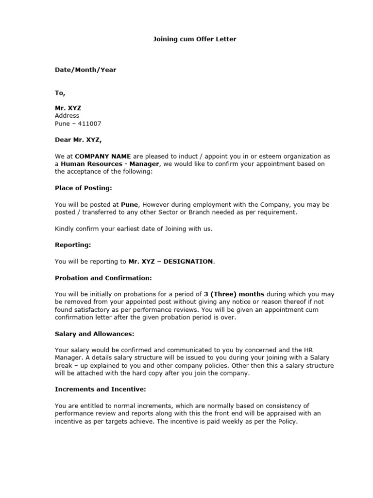 Offer Letter 3 | Download Free PDF | Salary | Performance Appraisal