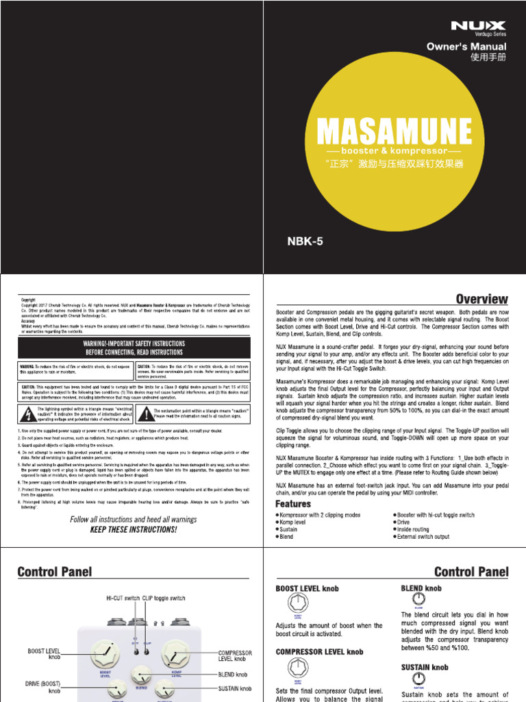NUX Masamune NBK5 UserManual | PDF