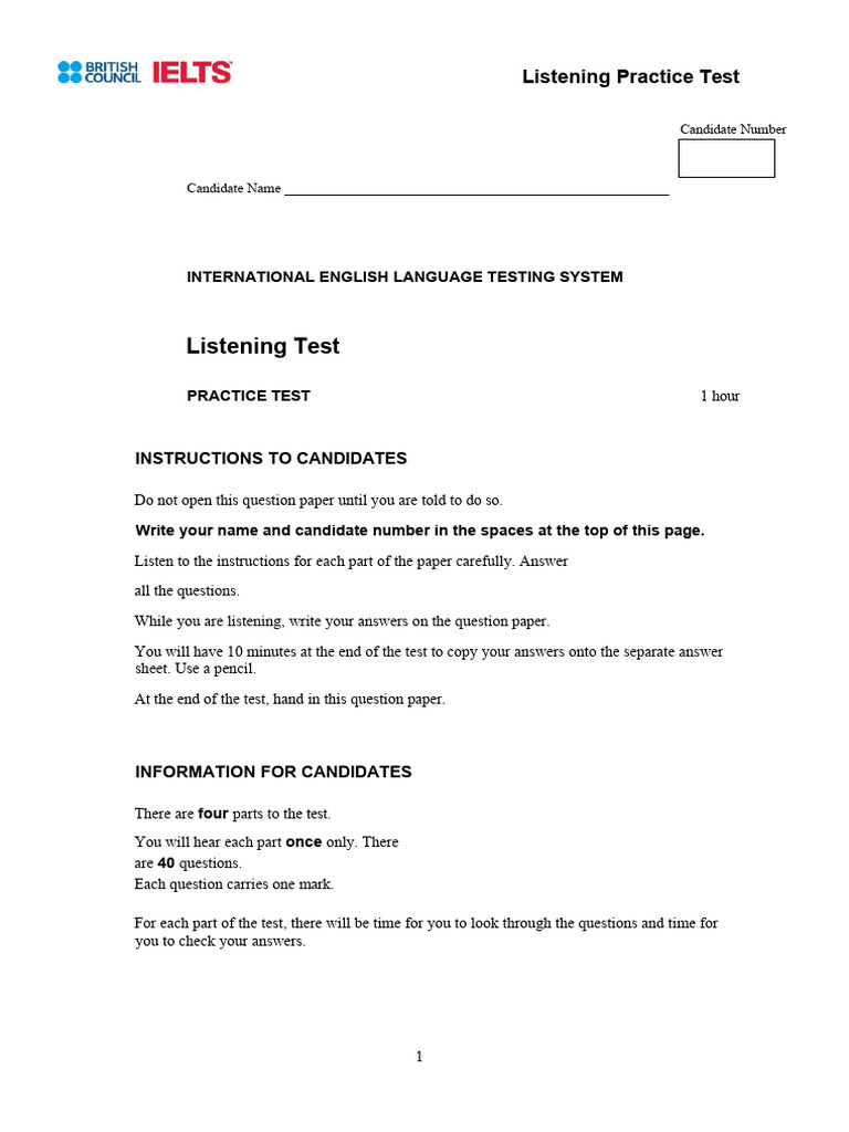 IELTS Listening Practice Test Guide | PDF | Malaria | Pilates
