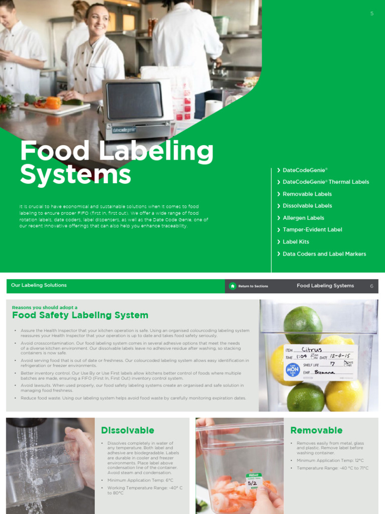 01 Food Labeling Systems | PDF | Printer (Computing) | Refrigerator