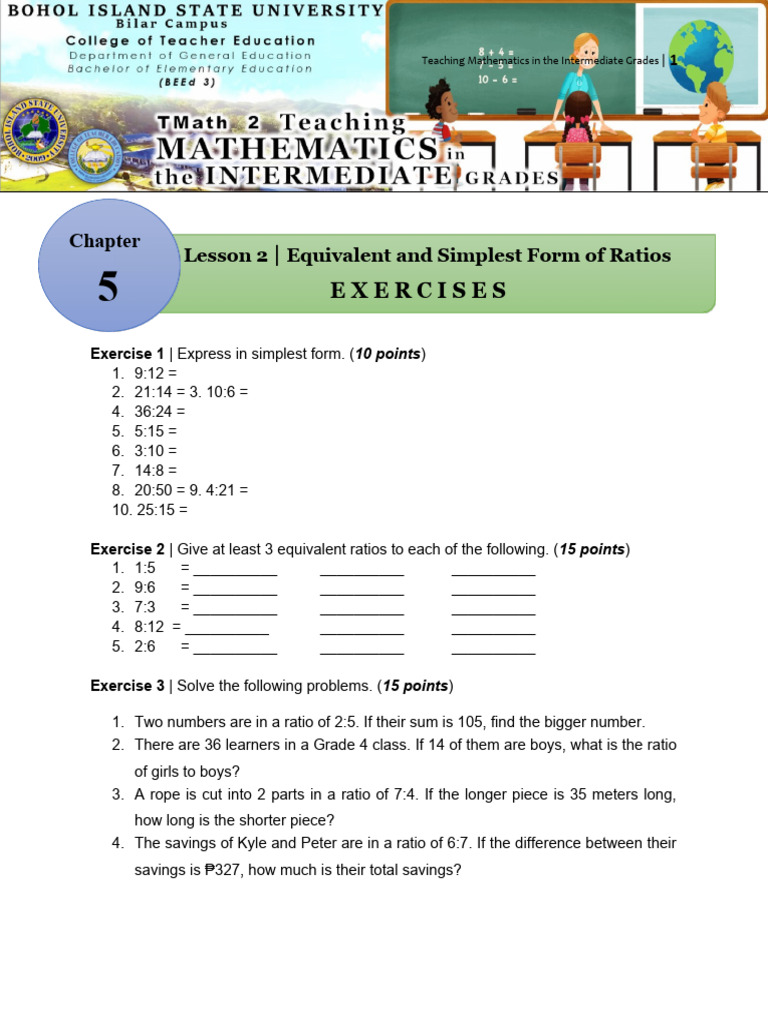 RHEU QUIMPAN - TMath 2 Chapter 5 Lesson 2 Exercises - Rheu | PDF