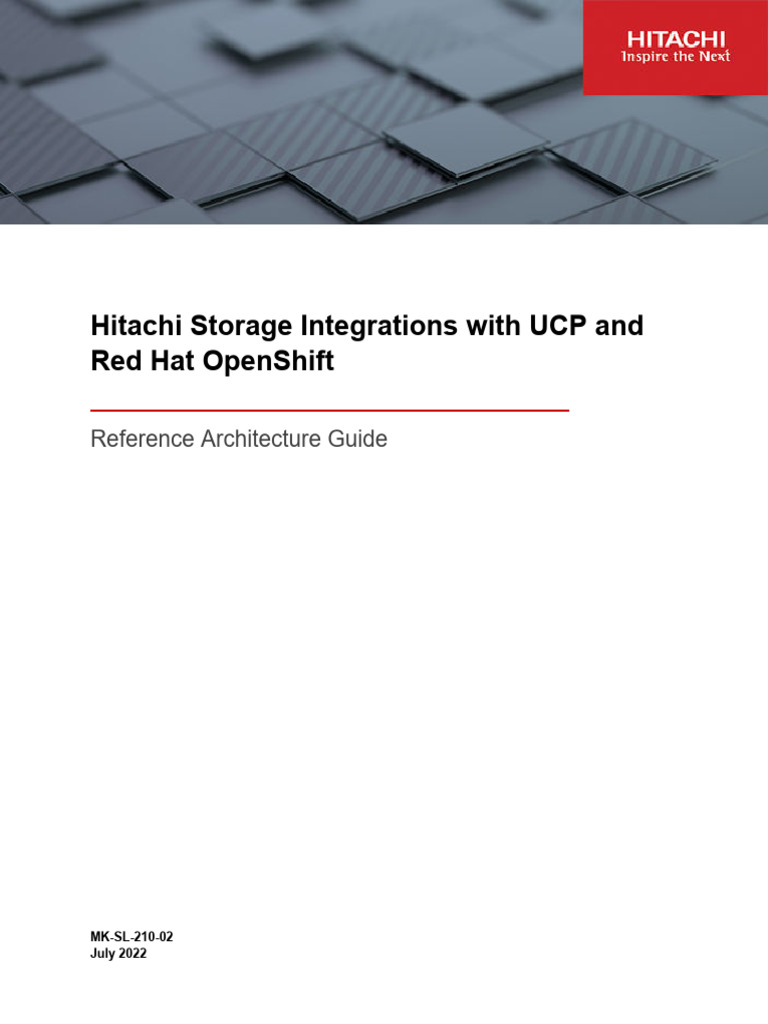 Hitachi Storage Integrations With UCP and OpenShift - Reference ...