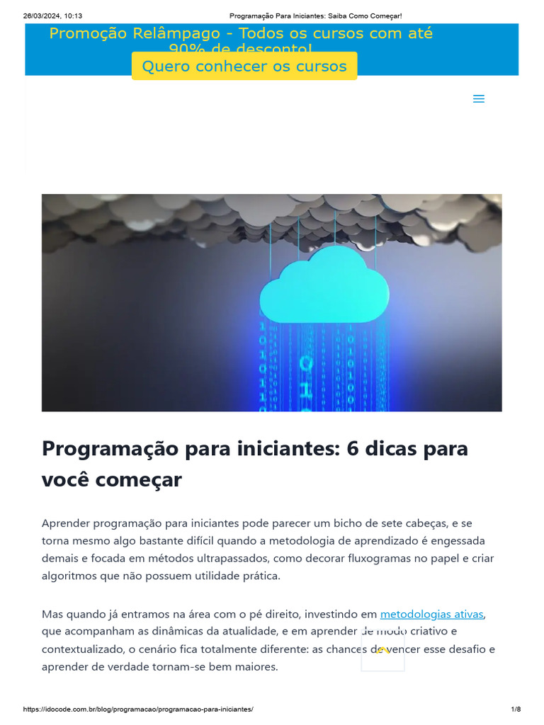 Programação para Iniciantes - Saiba Como Começar! | PDF | Aprendizado ...