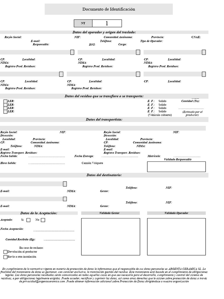 Documento Identificacion | PDF | Residuos