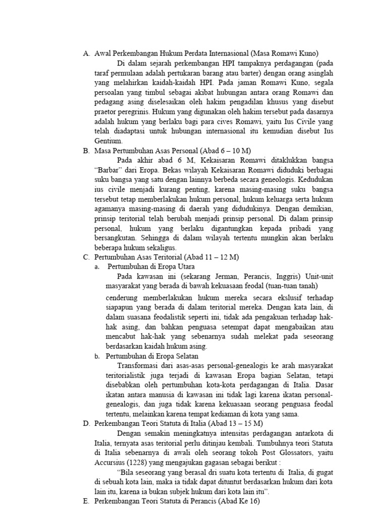 Sejarah Perkembangan Hukum Perdata Inter | PDF