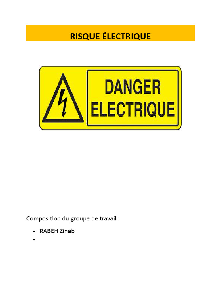Prévention des risques électriques au travail | PDF | Équipement de ...