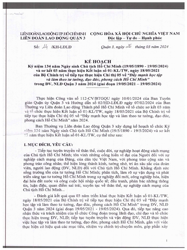 KH KN 134 Nam Ngay Sinh Chu Tich Ho Chi Minh... | PDF