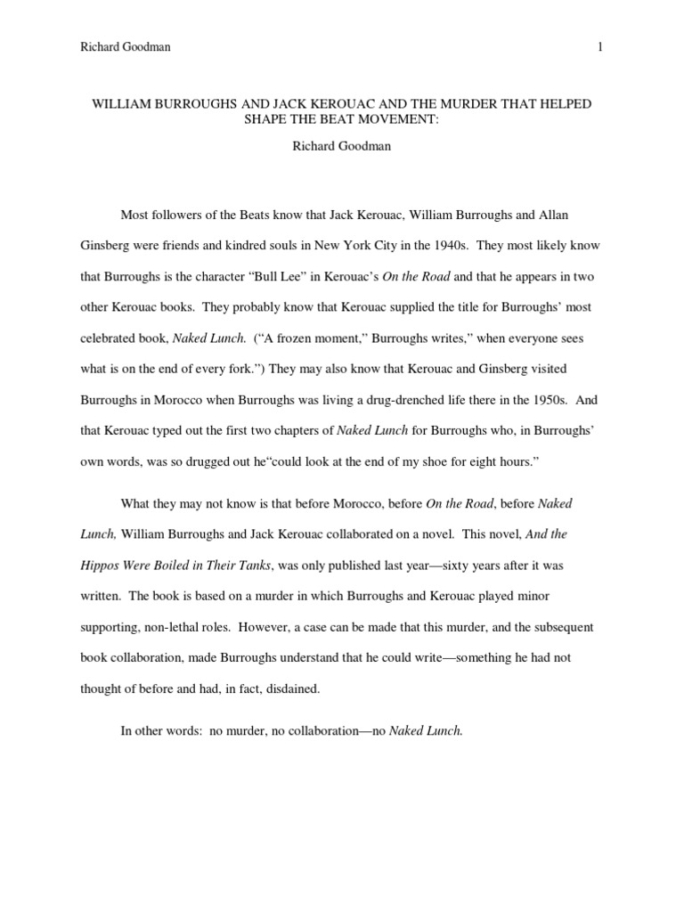 Beat Origins: Murder & Manuscript | PDF | Beat Generation | Jack Kerouac