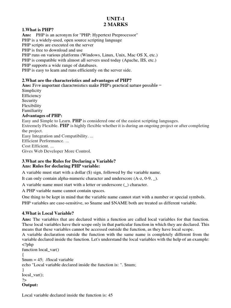 r18-Wt Question Bank | PDF | Control Flow | Php r18-Wt Question Bank | PDF | Control Flow | Php