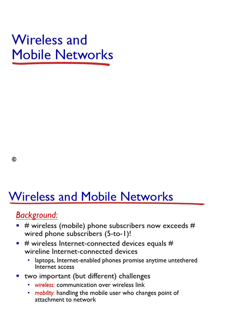 Wireless and Mobile Networks Overview | PDF | Computer Network ...
