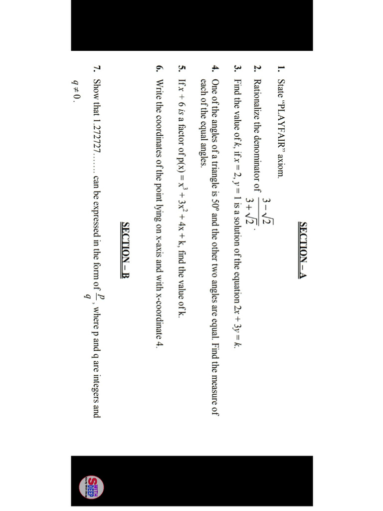 Maths Sample Paper | PDF