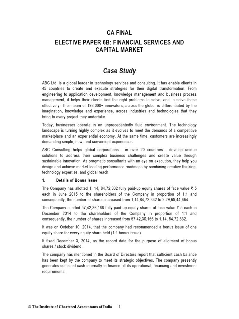 Case Study Solution | PDF | Dividend | Share Repurchase