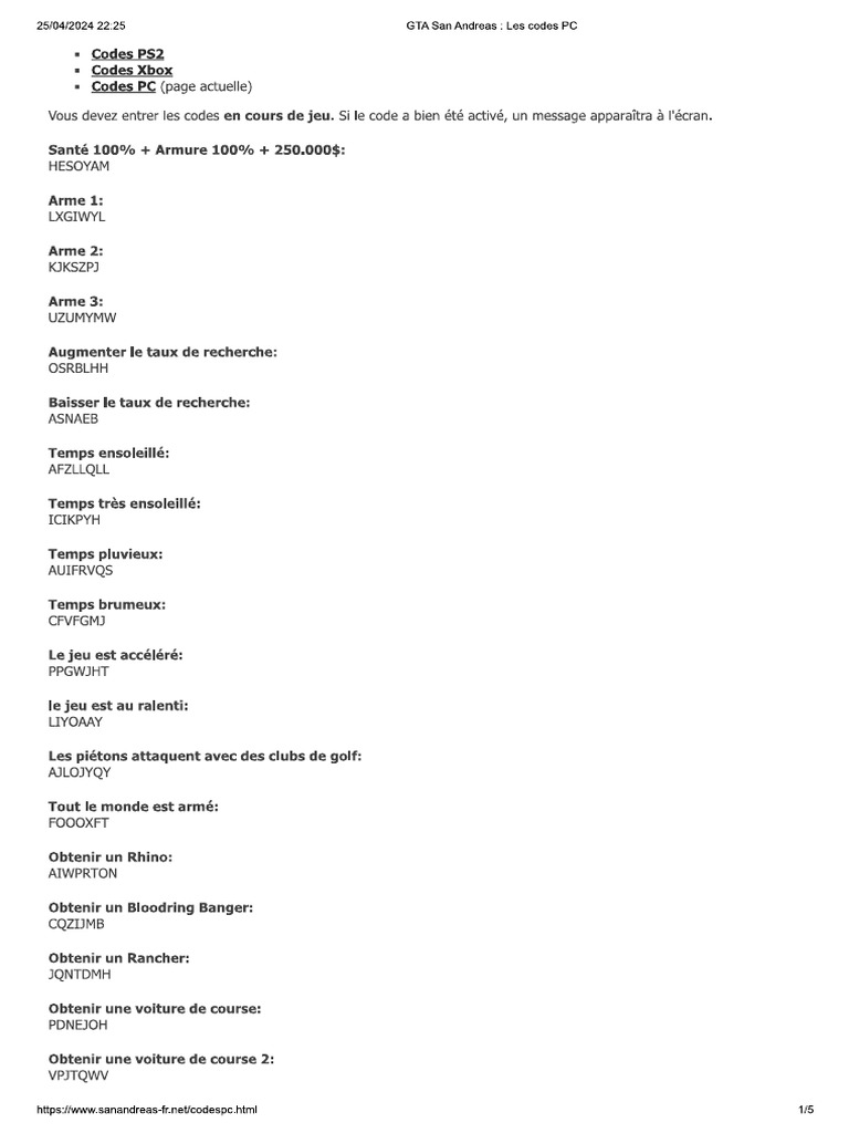 CODE GTA SA | PDF