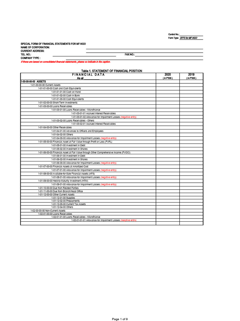 2020MNRCFORM Special Form of Financial Statements For MF NGO With JURAT ...