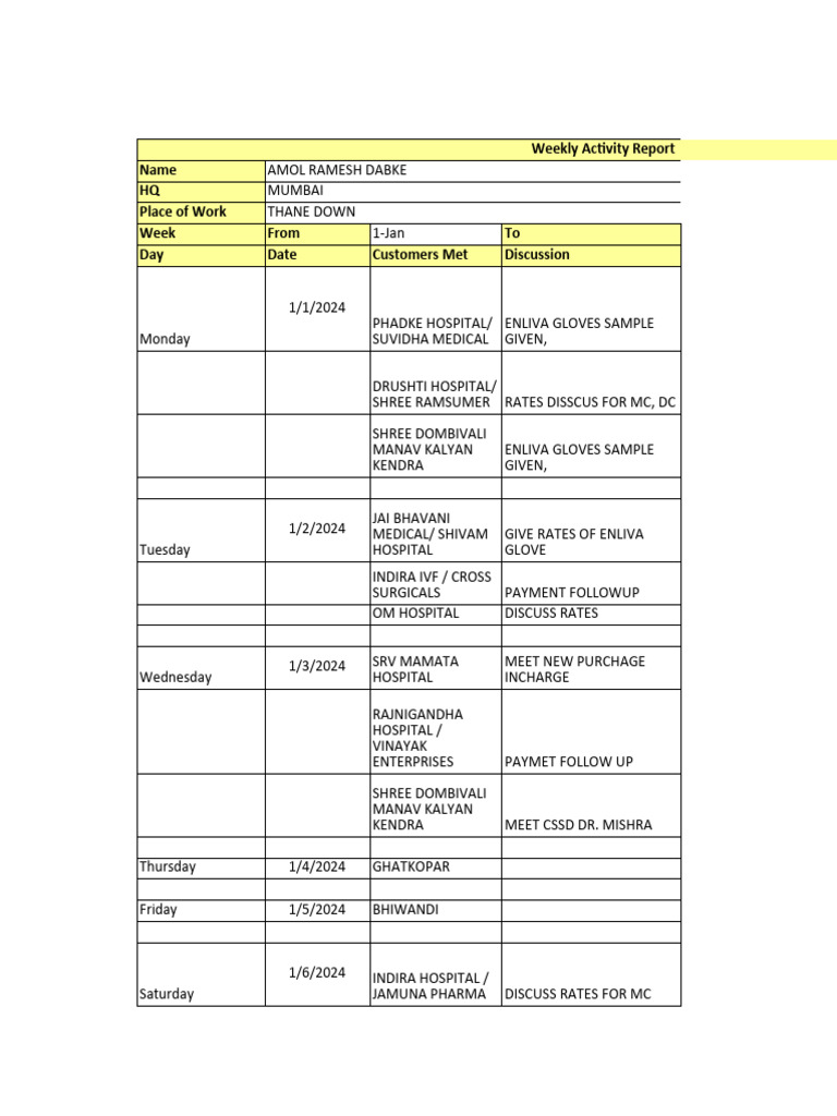 BD Report Format | PDF