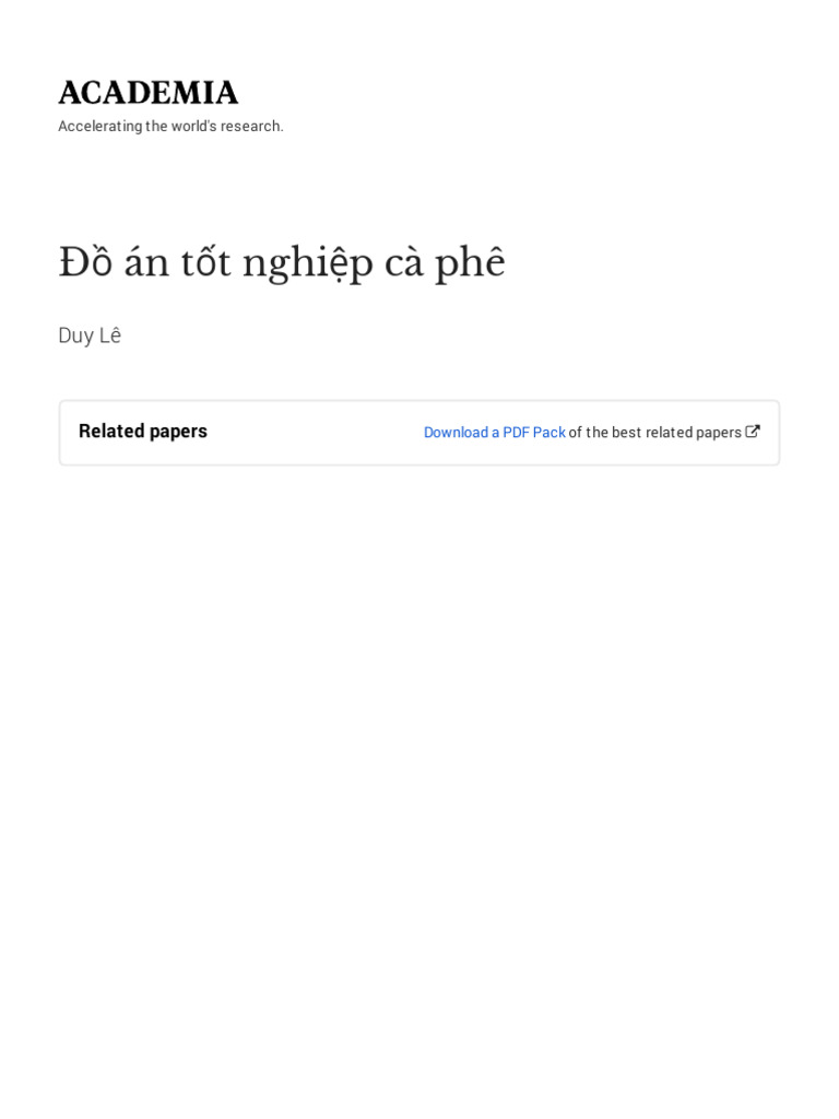 Đề Án Tốt Nghiệp Cà Phê | PDF