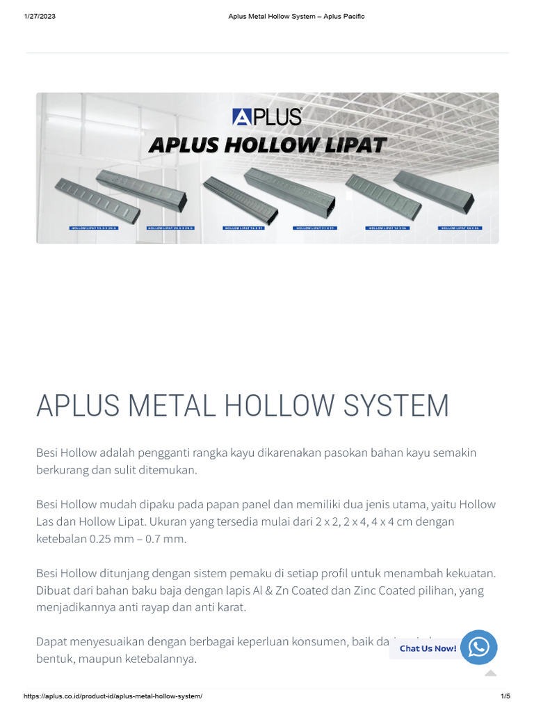 Aplus Metal Hollow System - Aplus Pacific | PDF