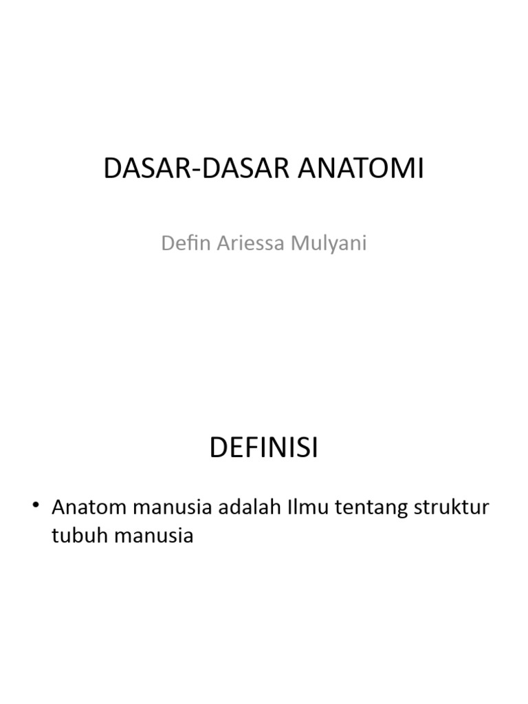 Dasar Dasar Anatomi Pdf Sains Matematika