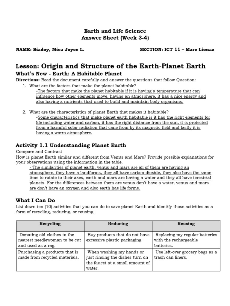 Factors Making Earth Habitable | PDF | Earth | Planetary Habitability