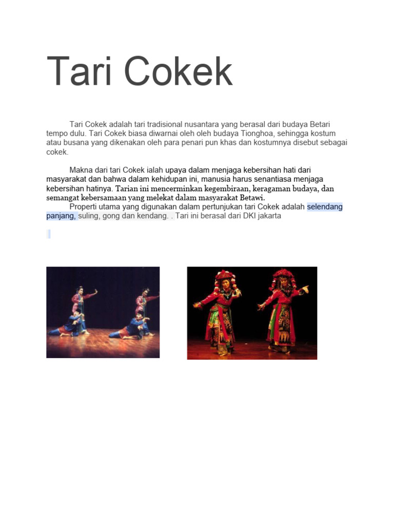 Tari Cokek | PDF