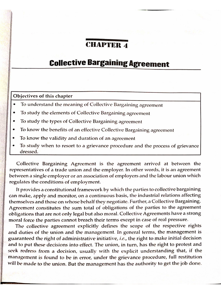 Collective Bargaining Agreement ch-4 | PDF