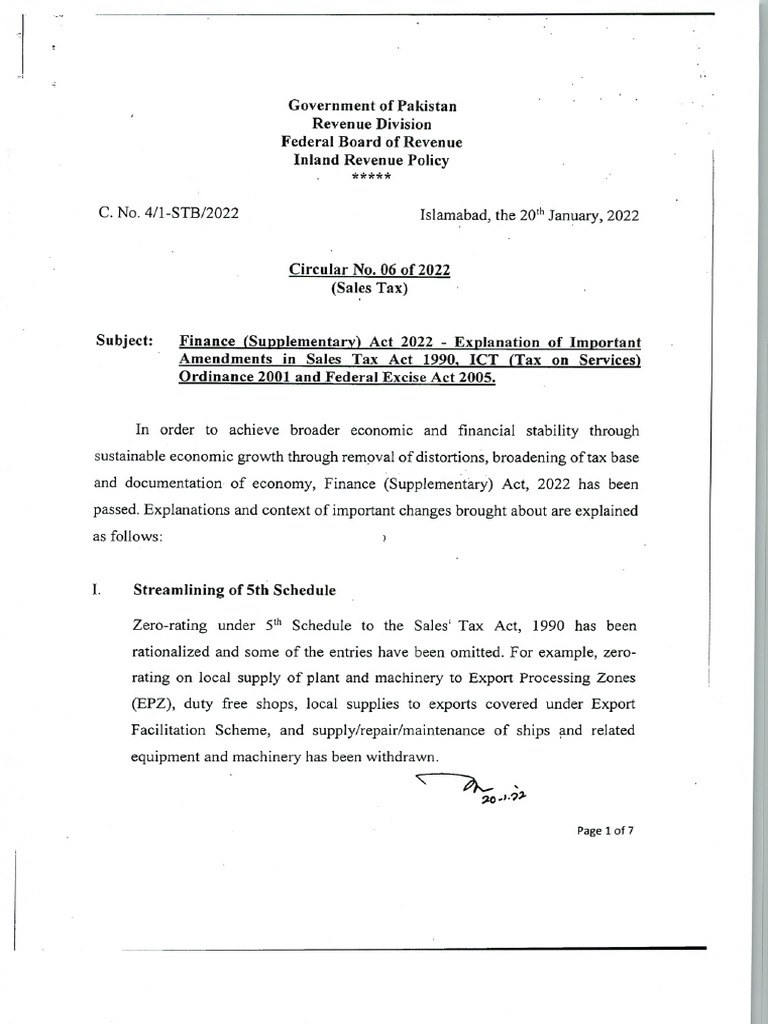 Tax Circular 6 (For Exemption) | PDF