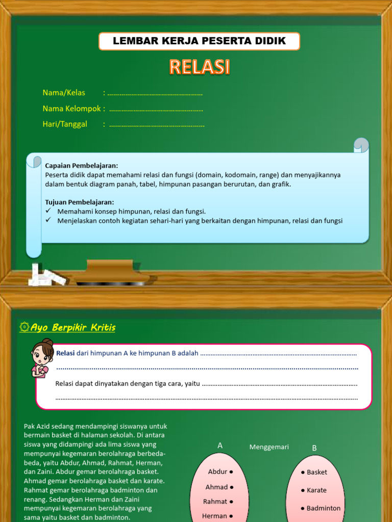 LKPD Relasi dan Fungsi Kelas 8 | PDF