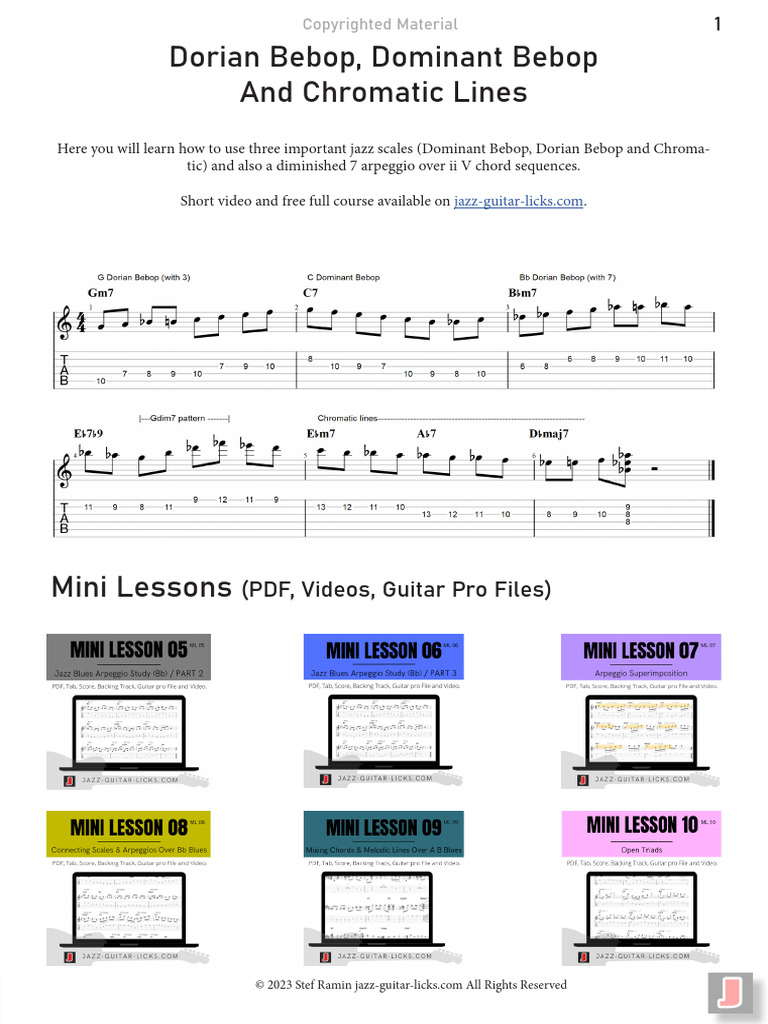 Dorian Dominant Bebop and Chromatic Lines | PDF