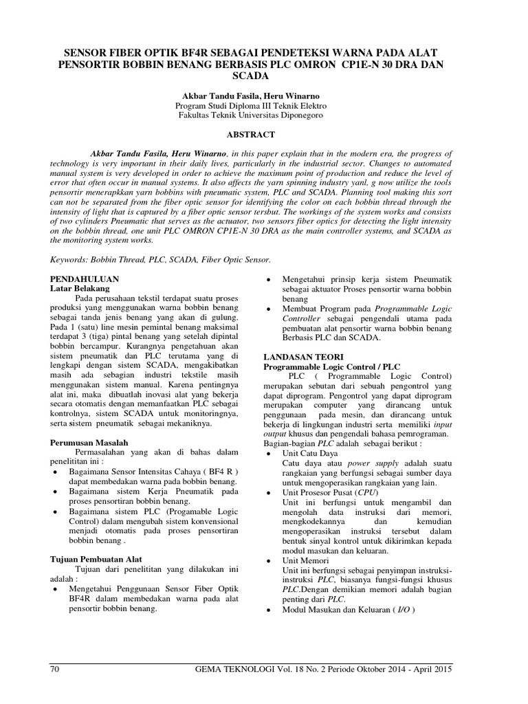 Sensor Fiber Optik bf4r Sebagai Pendetek 439d2cf4 | PDF | Komputer