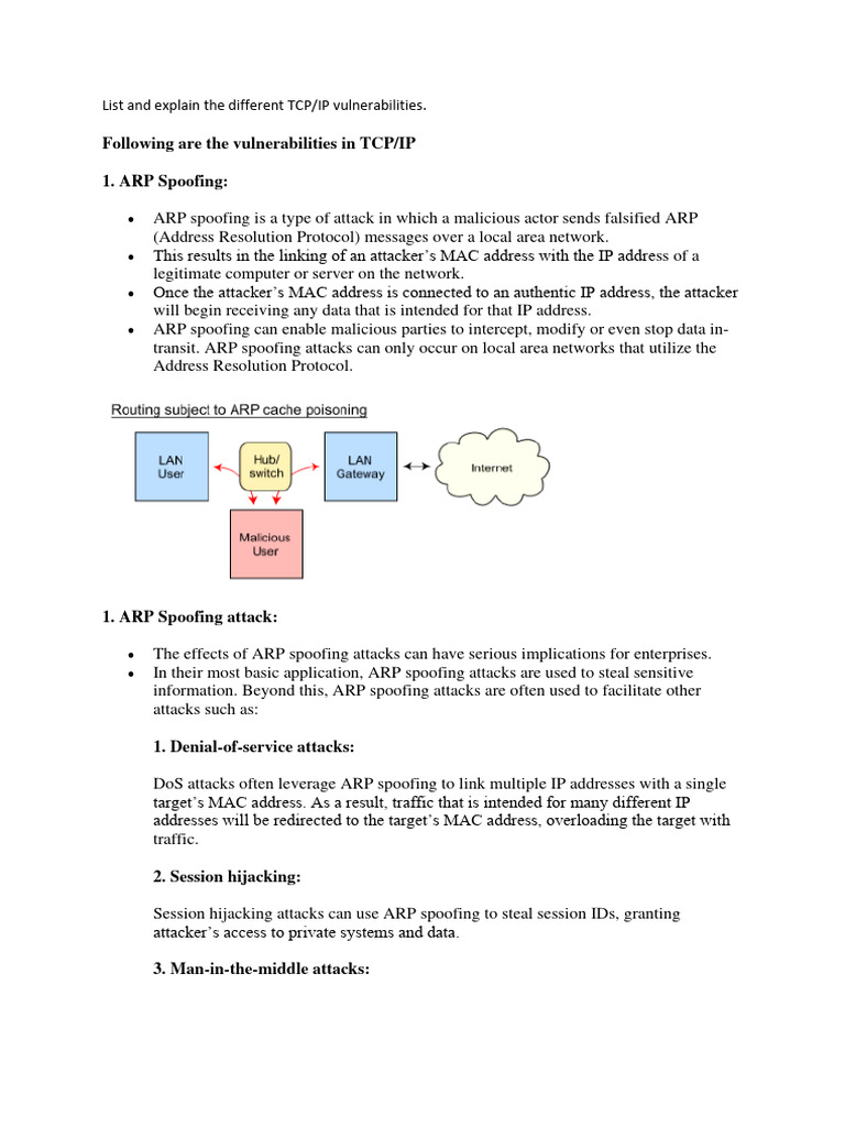 Tcpip Vulnerabilities Layer Wise Pdf Transmission Control Protocol Denial Of Service Attack