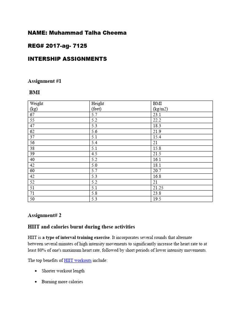 Internship Assignments Talha Cheema | PDF | Polycystic Ovary Syndrome | Cereals