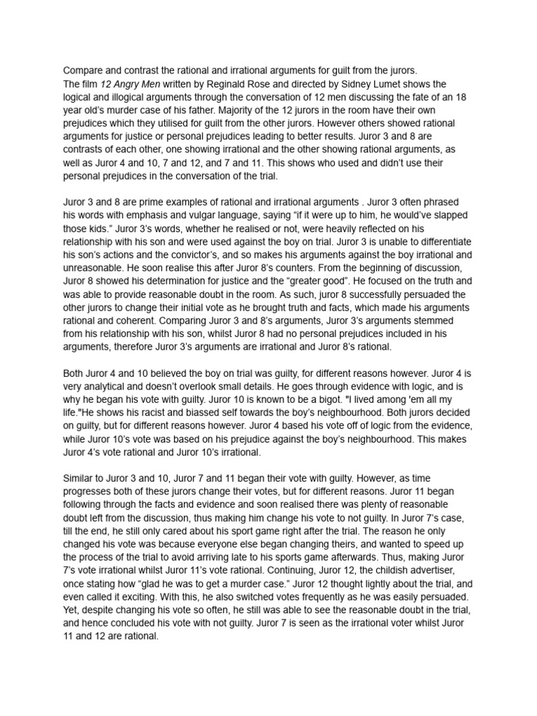 Rational vs. Irrational Guilt Arguments | PDF | Rationality | Reason